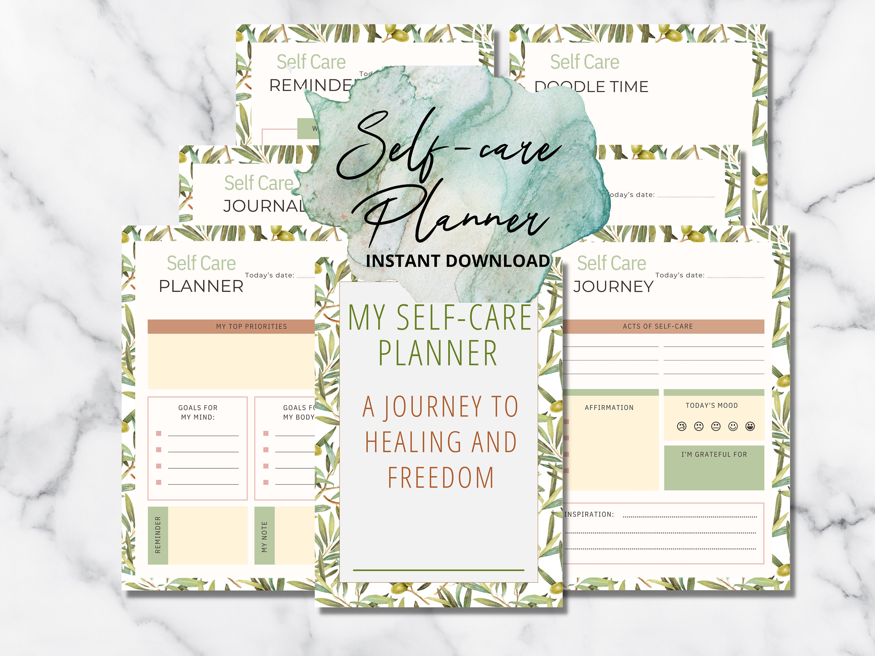Self Care Planner PRINTABLE Mindfulness Planner Gratitude Planner ...