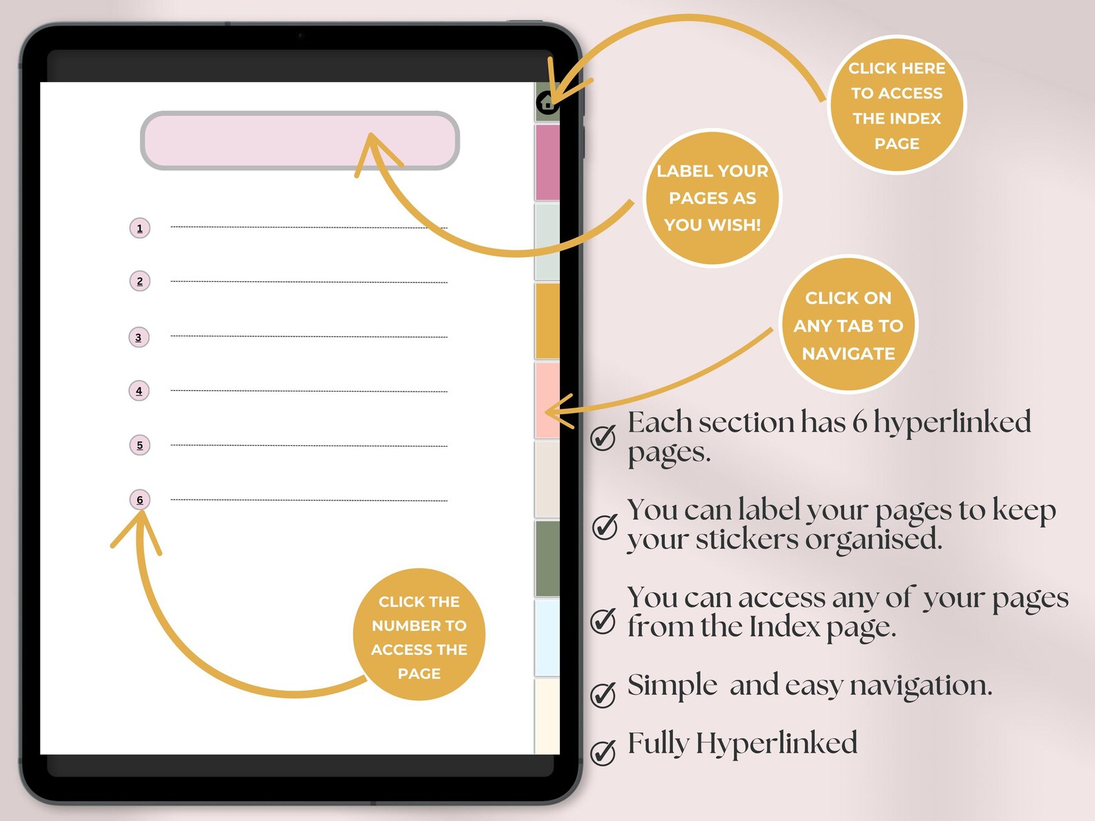 Blank Digital Sticker Book for Goodnotes | Hyperlinked Sections | iPad ...