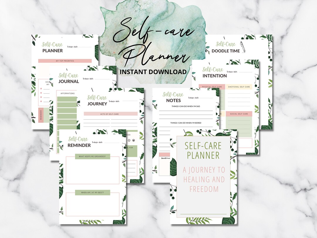 Therapy Journal Worksheets Mental Health Journal Self Care Planner ...