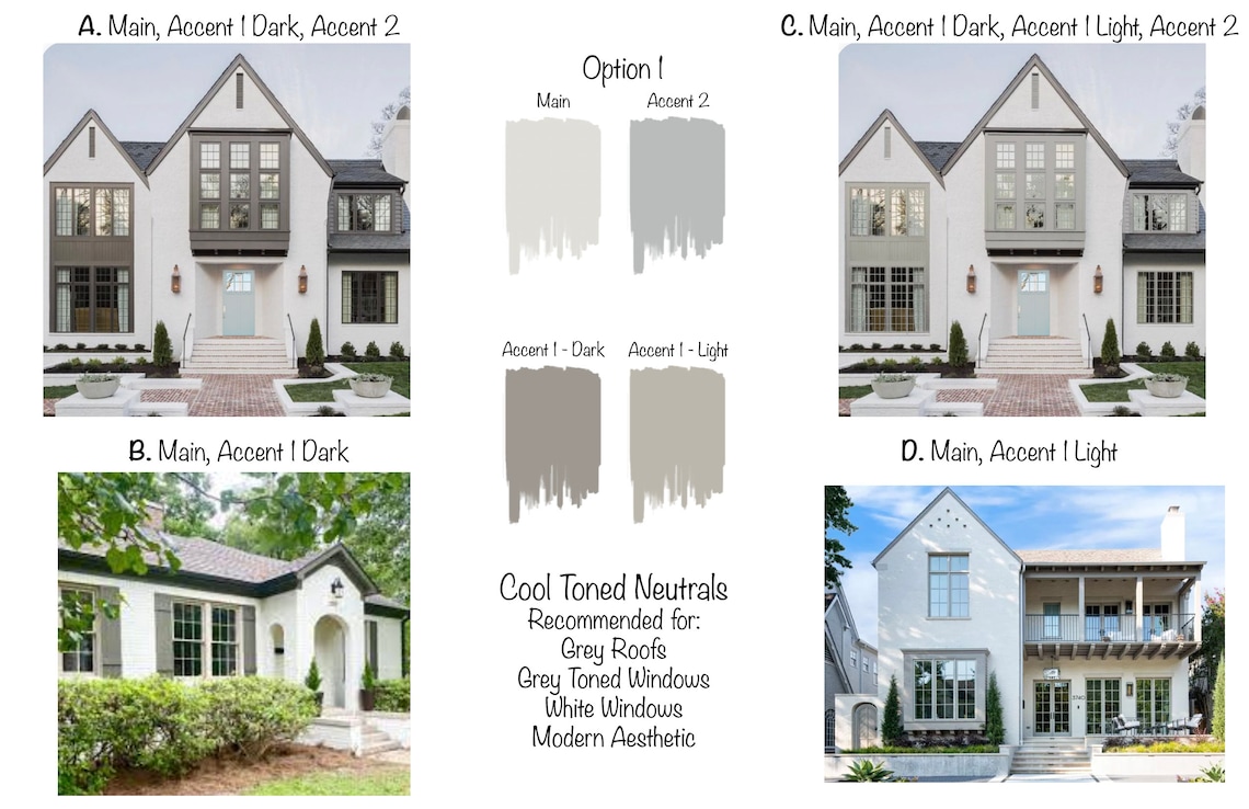 Neutral Exterior Paint - 3 Color Schemes - Cool Neutral, Warm/cool ...