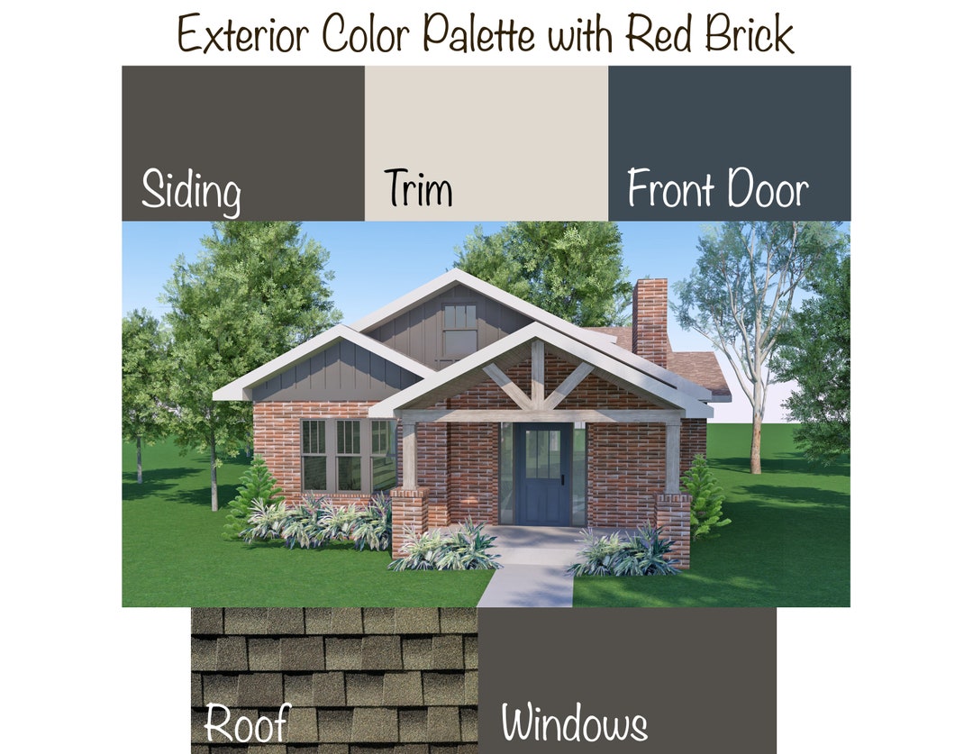 Exterior Paint Colors With Red Brick - Etsy