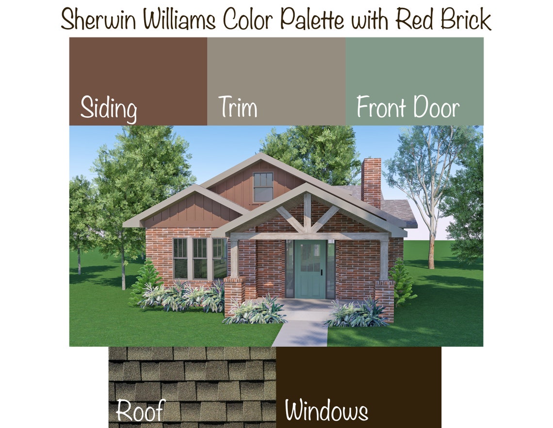SHERWIN WILLIAMS Exterior Paint Colors for Red Brick - Etsy
