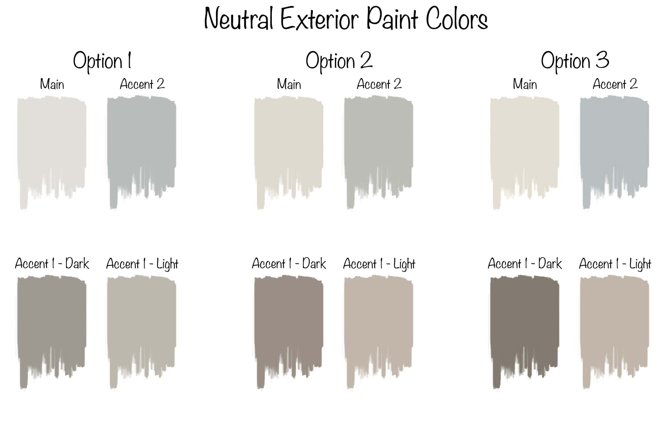 Neutral Exterior Paint - 3 Color Schemes - Cool Neutral, Warm/cool ...