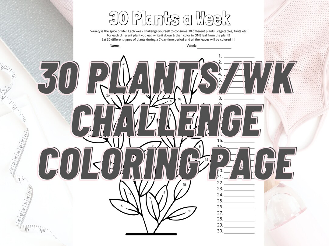 30 Plants A Week Challenge Coloring Page | Eat More Plants Challenge ...