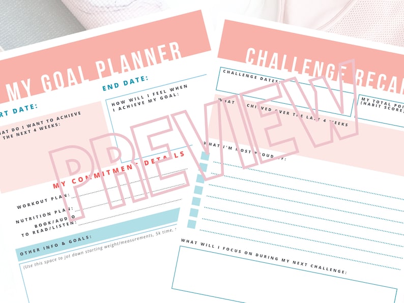 Healthy Habits Challenge Plan Tracker 4 Week Challenge Challenge ...