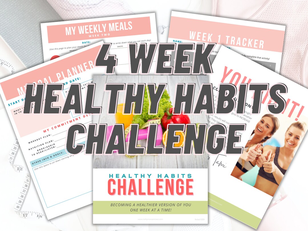 Healthy Habits Challenge Plan Tracker 4 Week Challenge Challenge ...