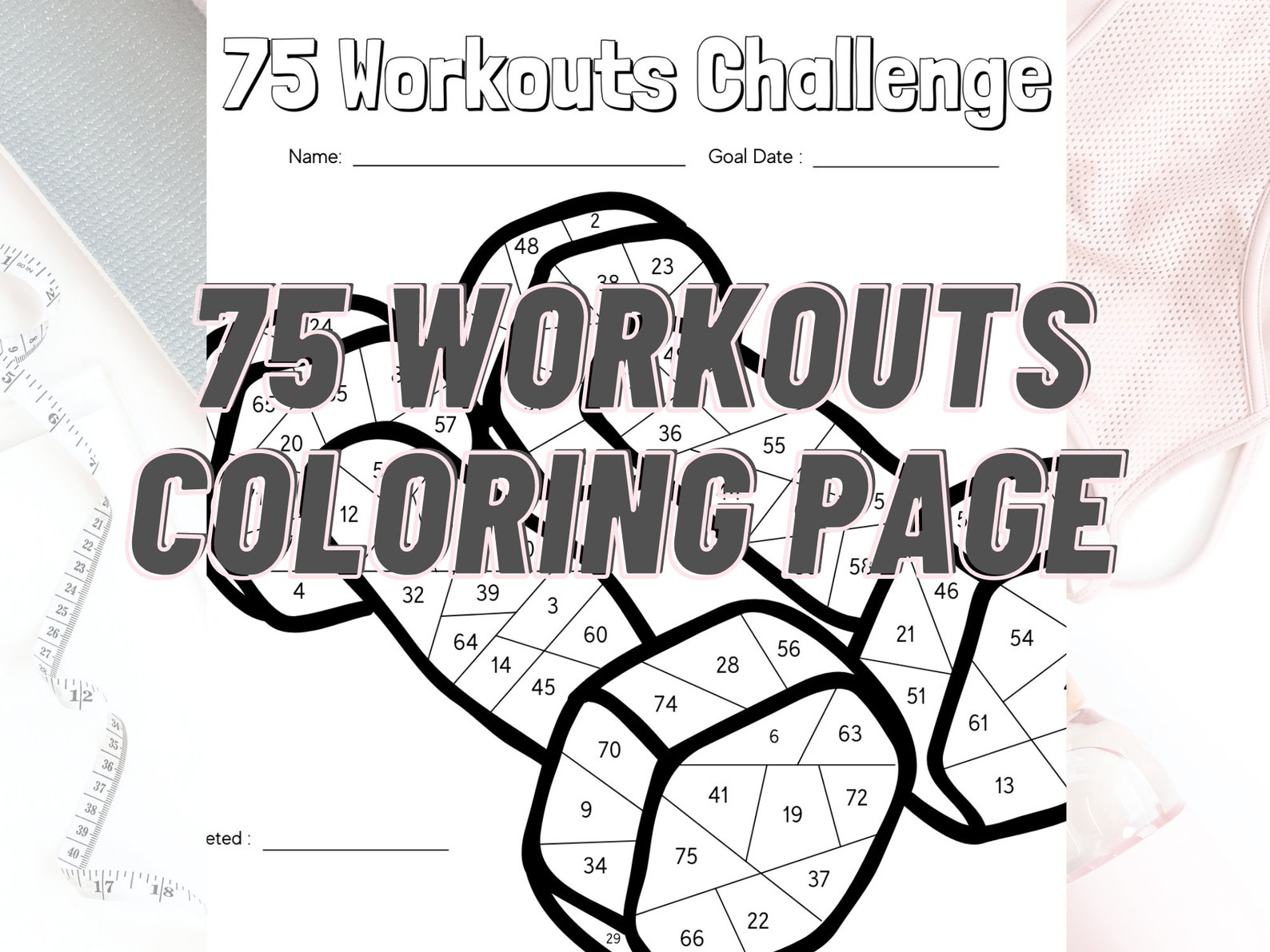 75 Workouts Challenge Coloring Page | Workout Goals 75 | Exercise ...