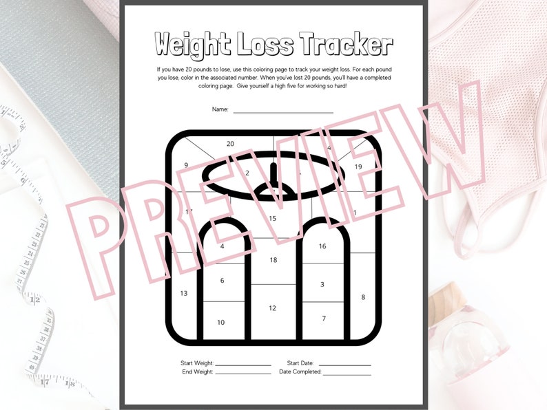 Weight Loss Challenge Coloring Page | 20 Pounds Lost | Pounds Lost ...