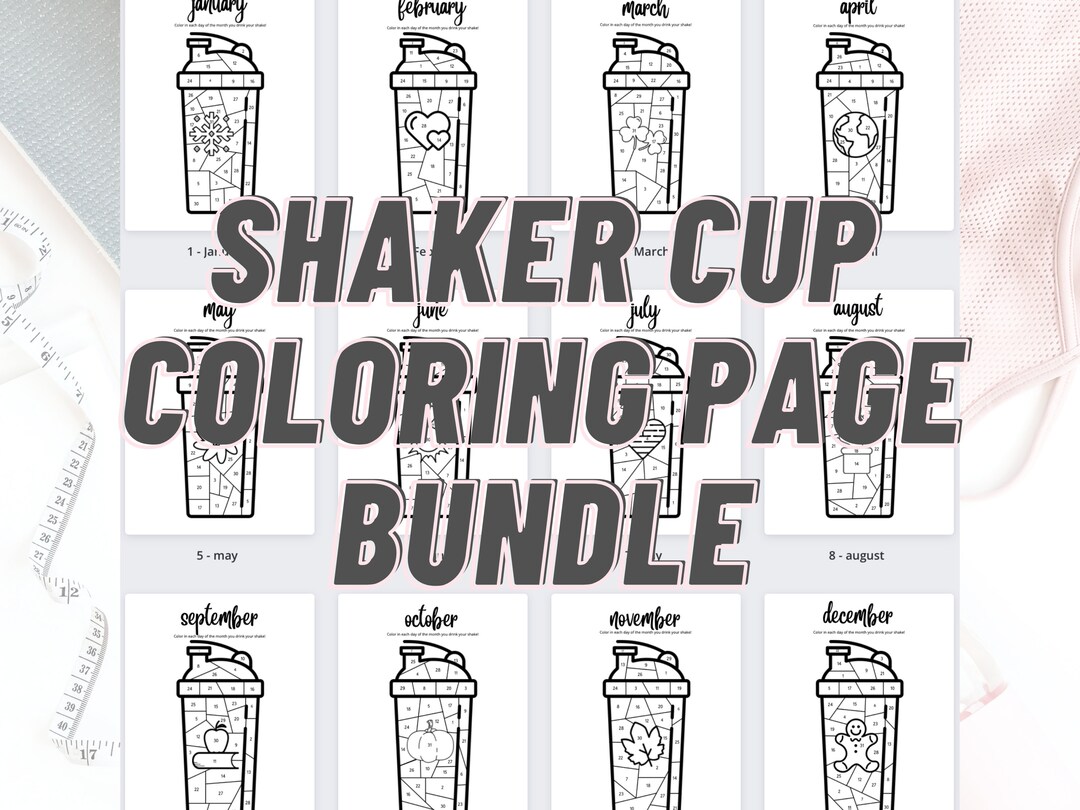 Bundle Shaker Cup Coloring Page | All Months Included | Daily Shake ...