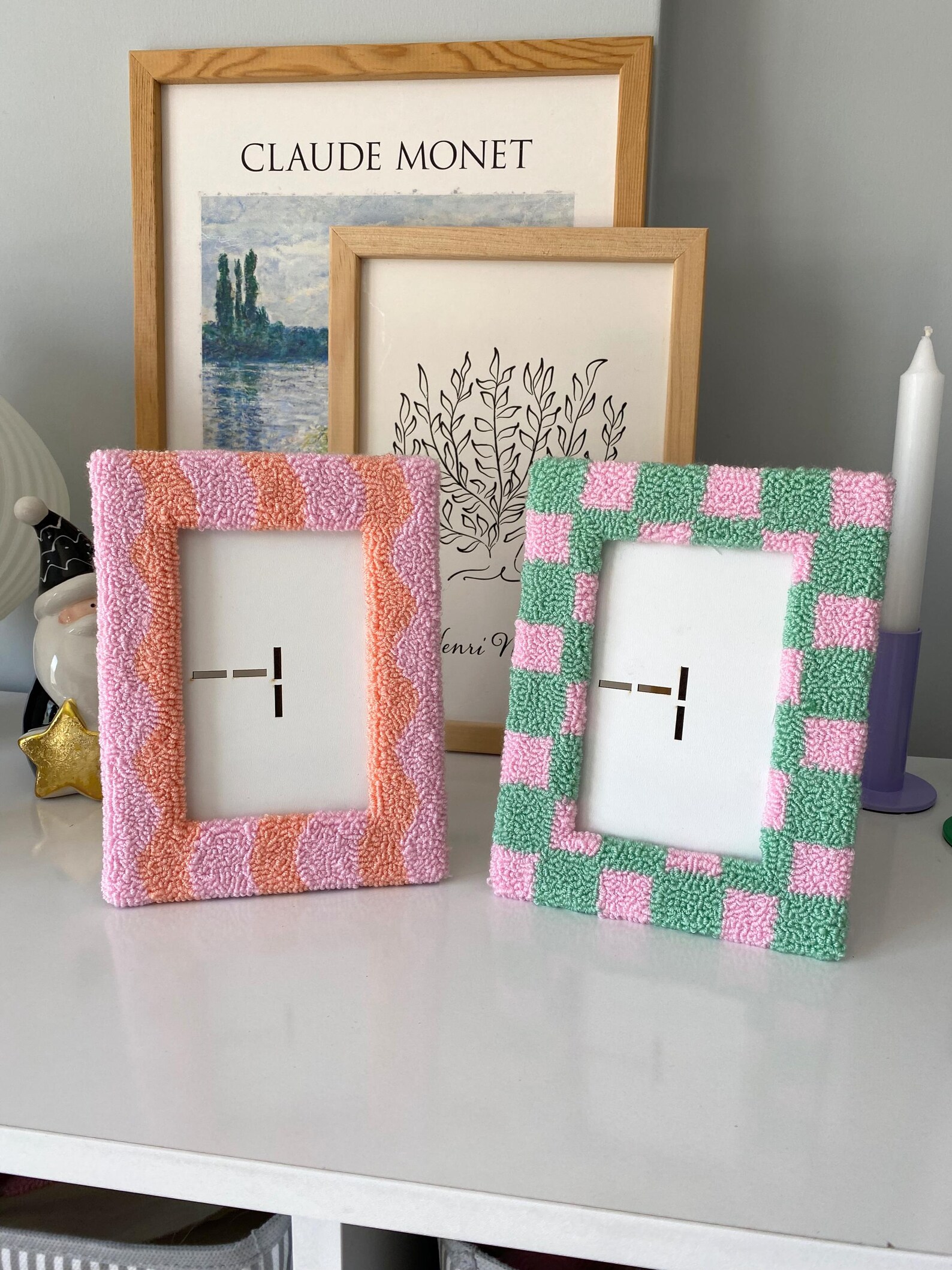 Handmade Punch Needle Picture Frame: Colorful Home Decor Gift (4x6) - Etsy