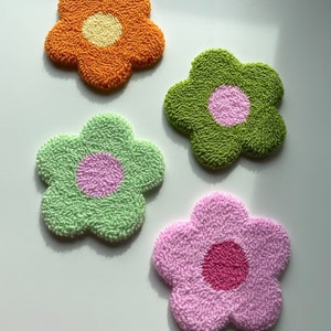 Punch Needle Coasters , Handmade Mug Rug , Drink Coasters , Trend Rug ...