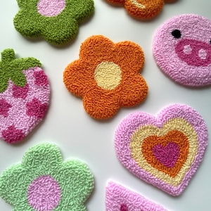 Punch Needle Coasters , Handmade Mug Rug , Drink Coasters , Trend Rug ...