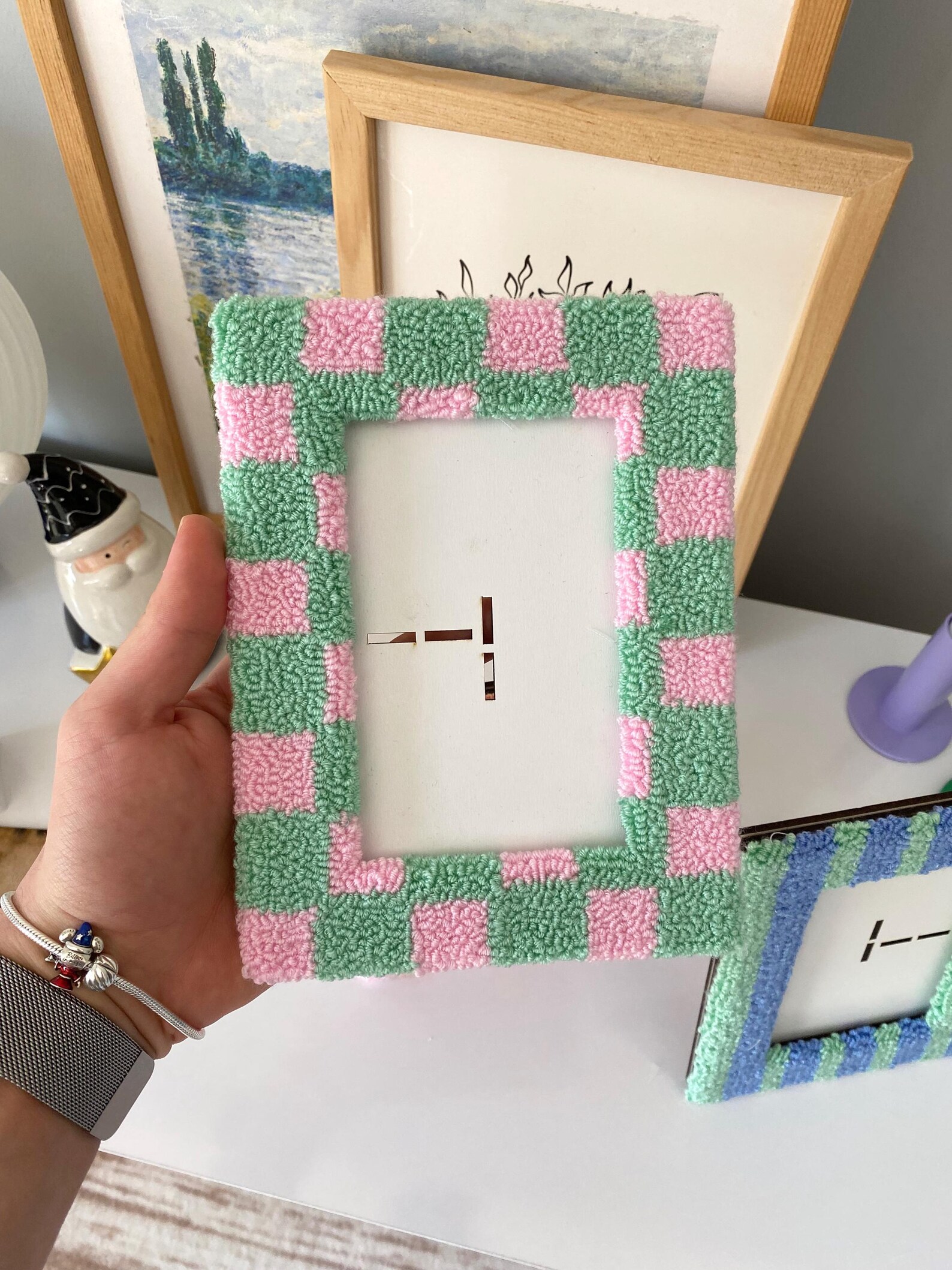 Handmade Punch Needle Picture Frame: Colorful Home Decor Gift (4x6) - Etsy