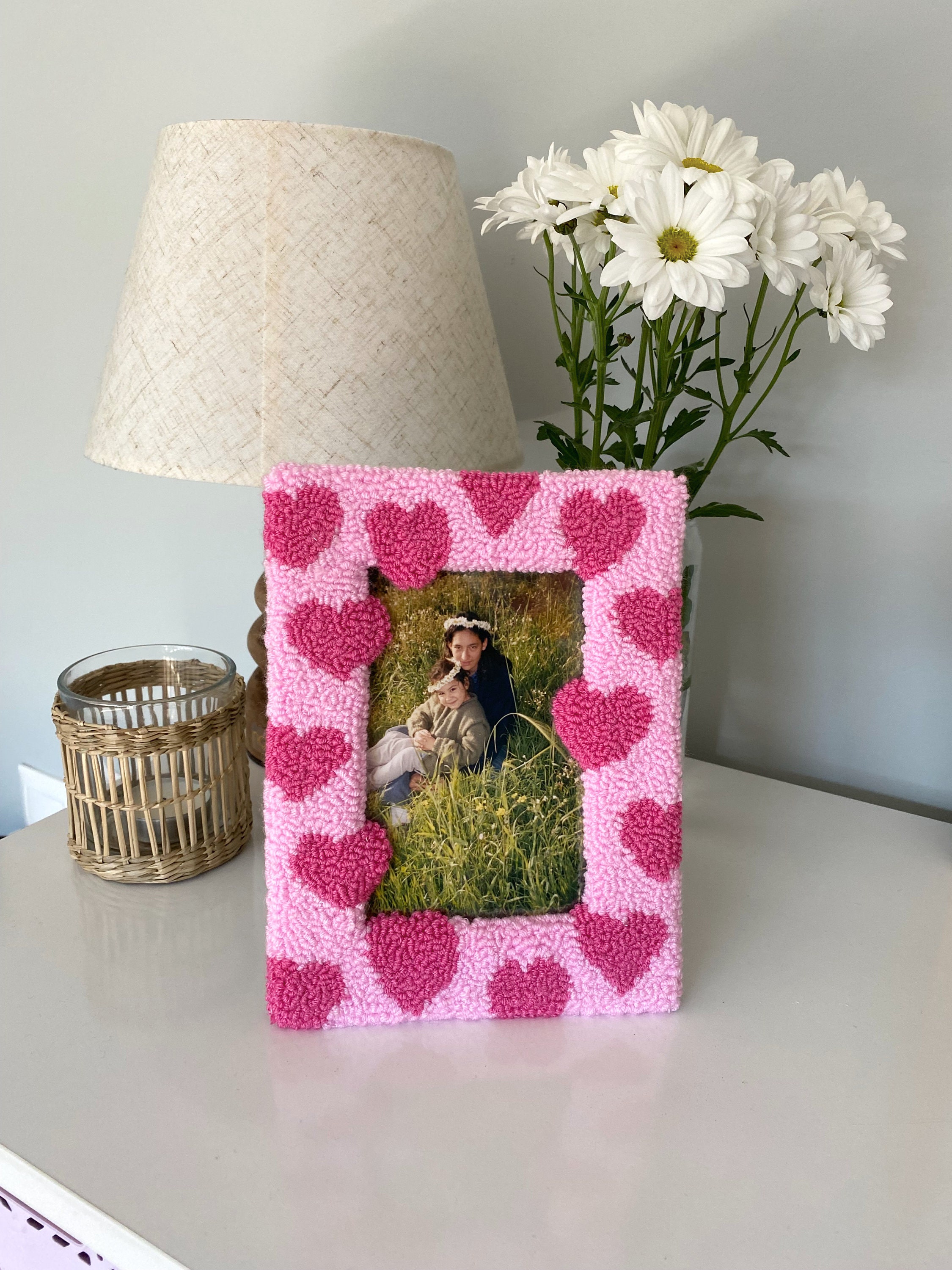 Handmade Punch Needle Picture Frame: Colorful Home Decor (4x6 Photo) - Etsy