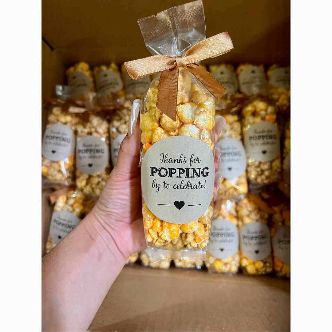 Popcorn Favor Bags – “thanks for Popping By” Custom Labels for Weddings ...