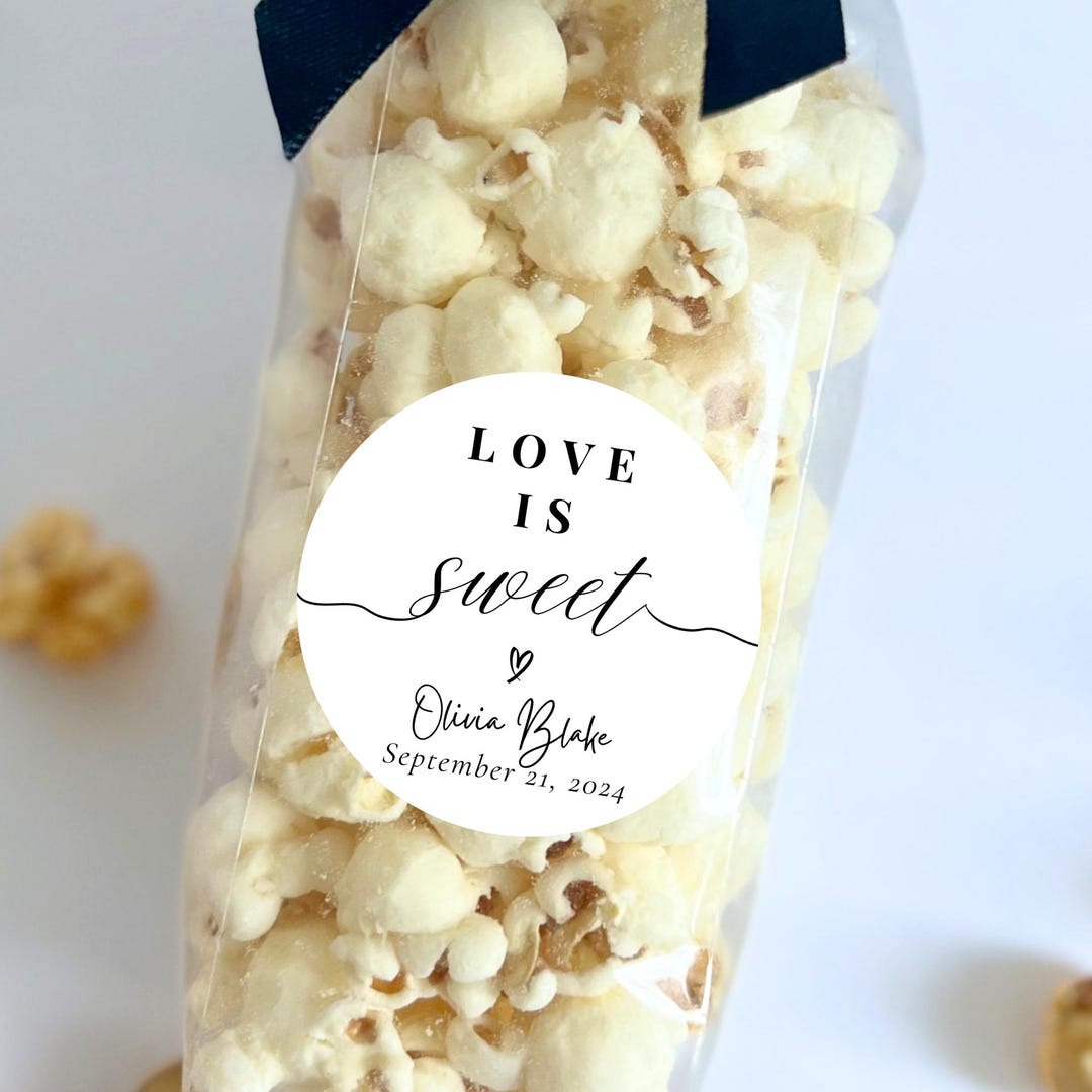 Wedding Popcorn Favor Bags – “love is Sweet” Custom Party Favors - Etsy