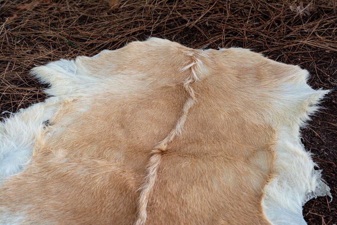 Natural Goat Hide - Useful Groud Mat, Camping and Bushcraft. Goat Fur ...