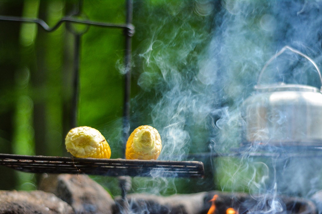 Big Bushcraft Grill Full Set (beewaxed Canvas Carrying Case, Pan Holder ...