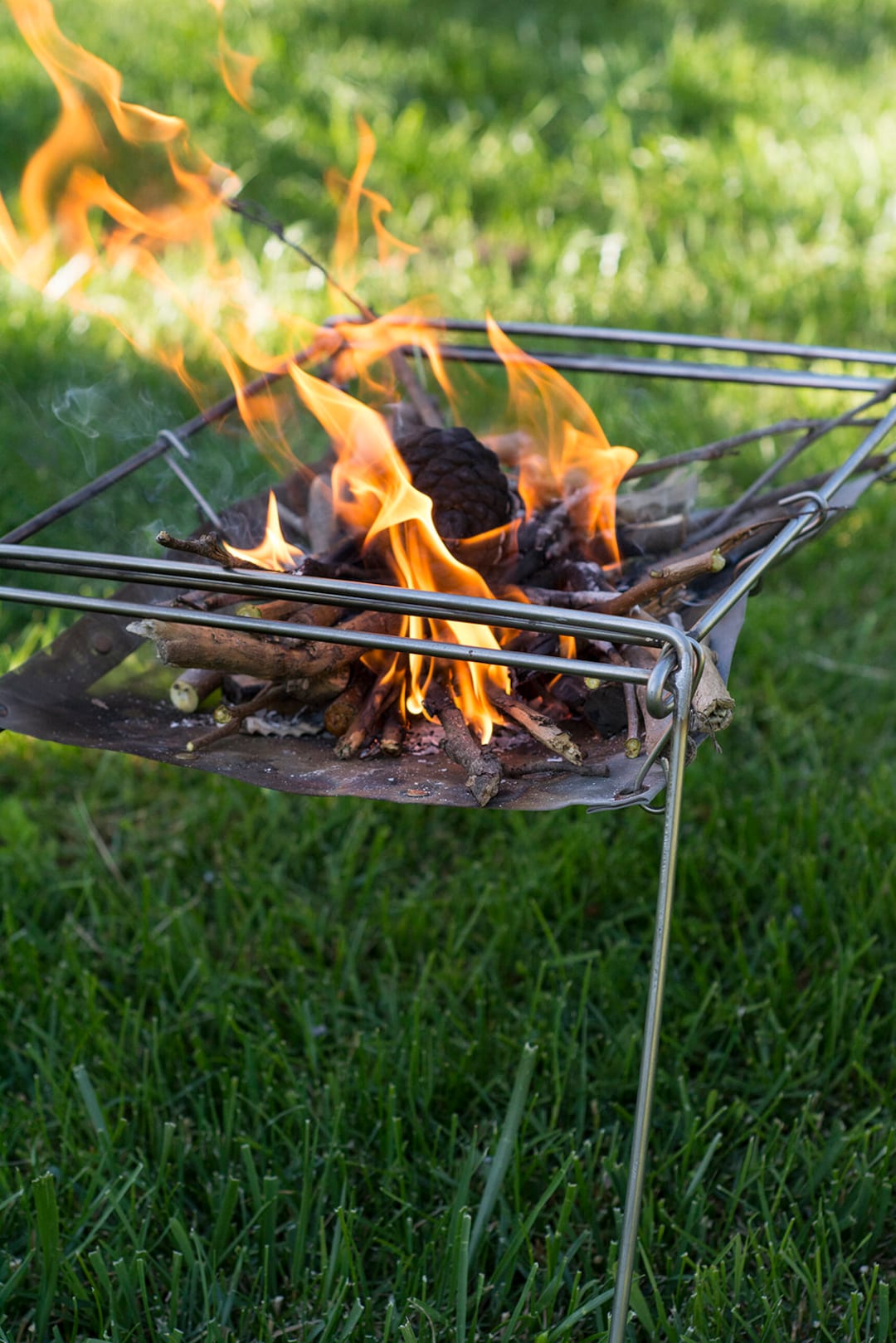 Camping Firepit With Canvas Carrying Case Stainless Steel. Bushcraft ...