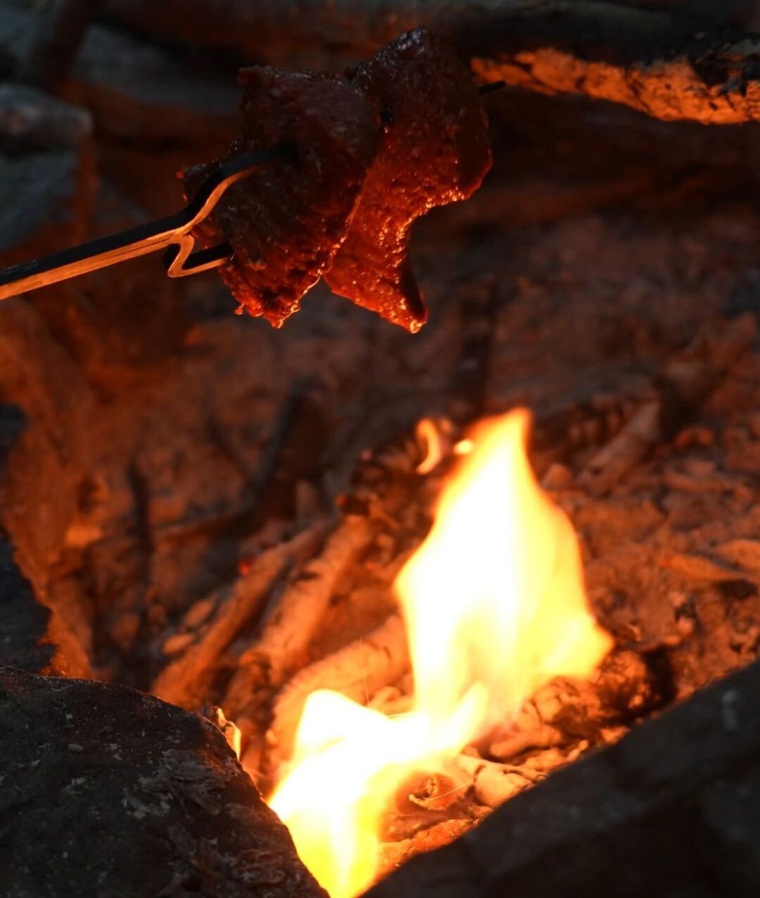 Hand Forged BBQ Fork 42 Cm (16'') Tongs, Grill, Campfire Tool ...
