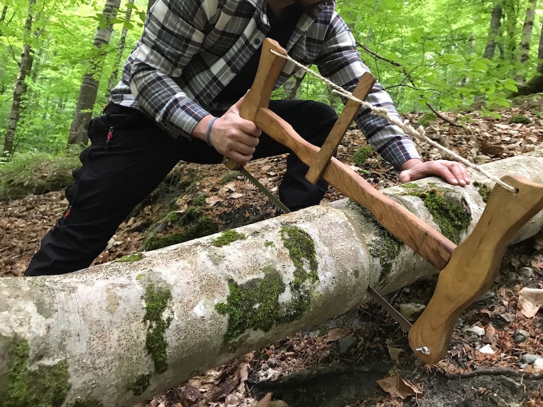 Swedish Large Bow Saw - Handmade Original Chestnut Bucksaw. Bushcraft ...