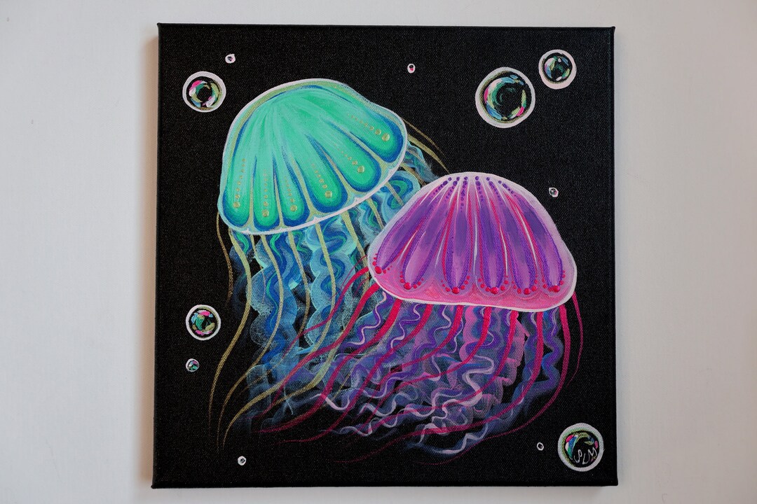 12x12" Pearly Jellyfish Painting *original* - Etsy