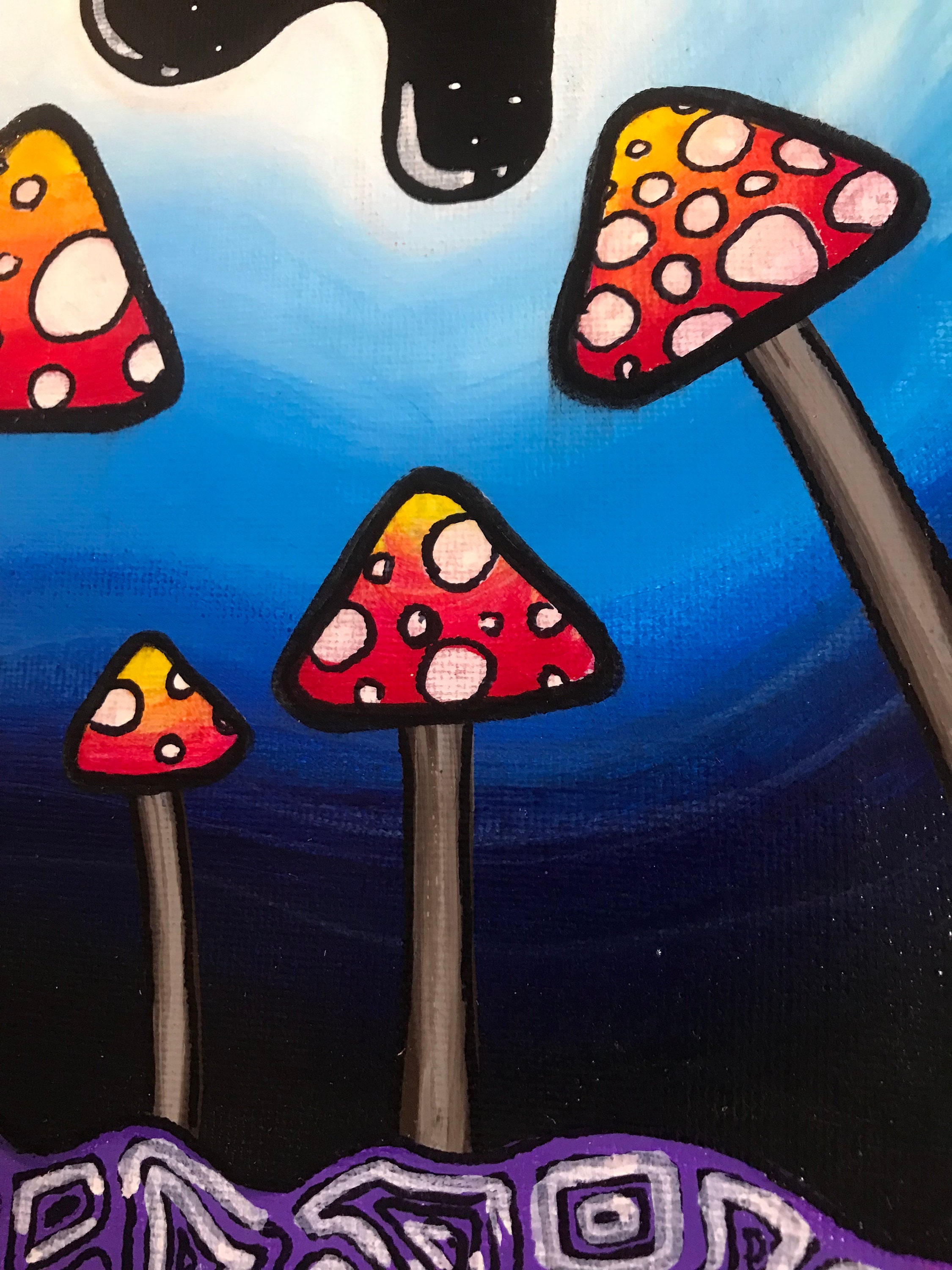 Drippy Space Shrooms 8x10 Painting original - Etsy