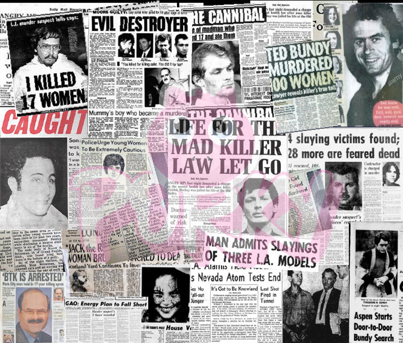 Serial Killer Newspaper 20oz Skinny Tumbler, Custom Tumbler ...