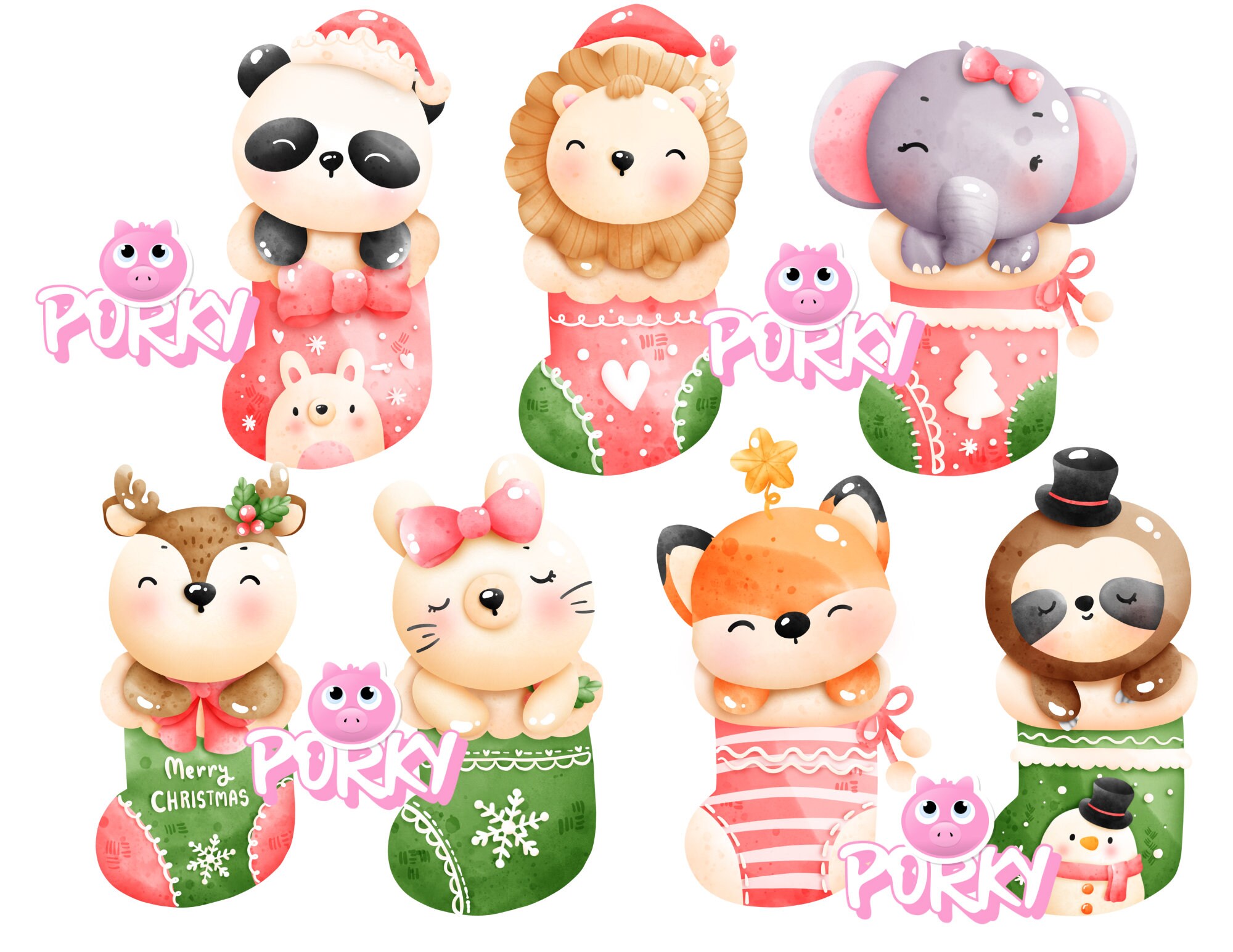 Cute Christmas Images/ Png Downloads/ Instant/ Woodland Animals ...