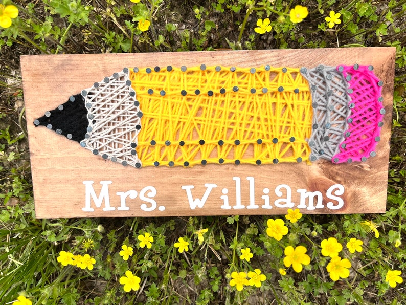 Teach Appreciation String Art Pencil | Etsy