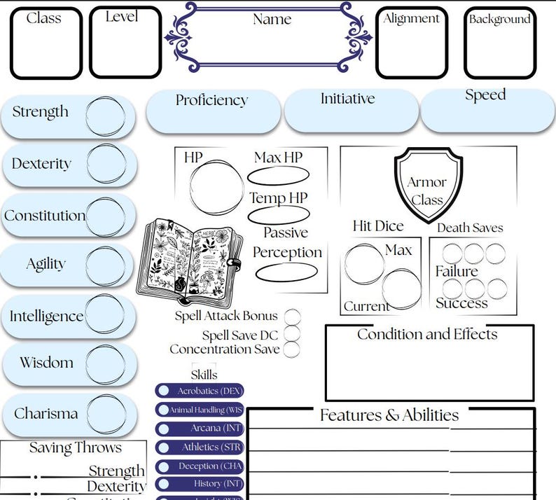 Potion Master Themed D&D Character Sheet Digital Download - Etsy