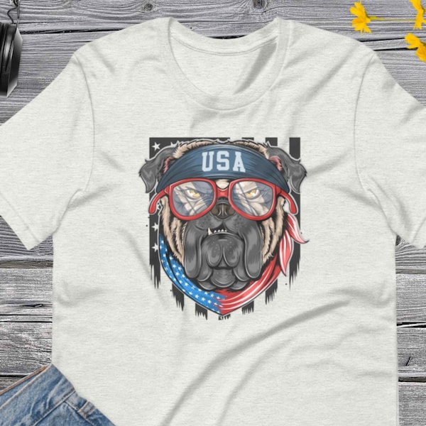 American Flag With Bull Dog Svg - Etsy
