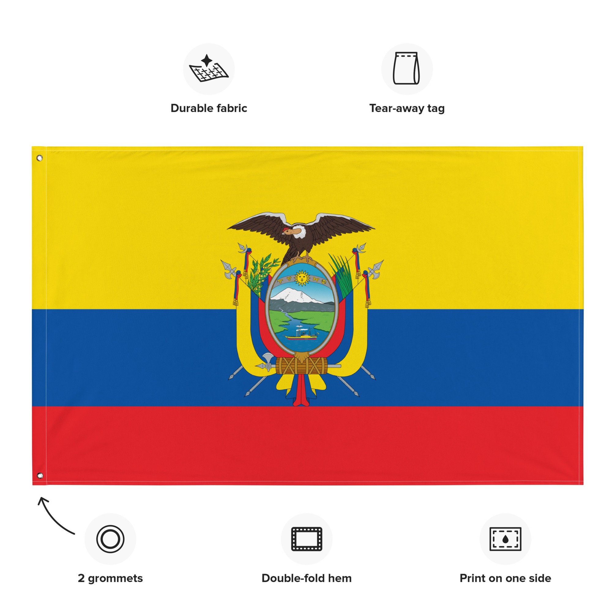 Ecuador Flag, Ecuador National Flag, Ecuadorian Nation Country Banner ...