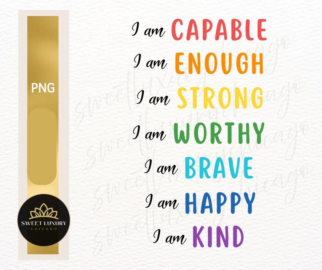 I Am Affirmations Poster PNG | Motivational Quote Digital Download ...