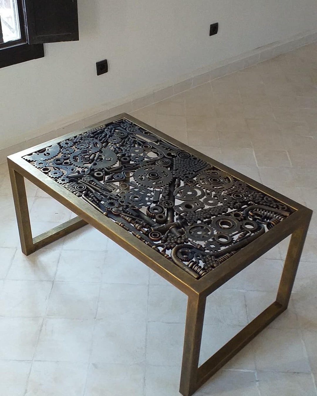 Coffee Table -up Cycled Table-metal Furniture-steel Coffee Table ...