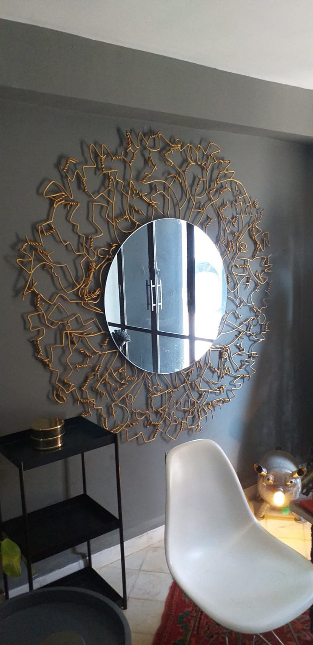 Unique Round Mirror Frame-mirror- Mirror Frame- Silver Mirror Frame ...