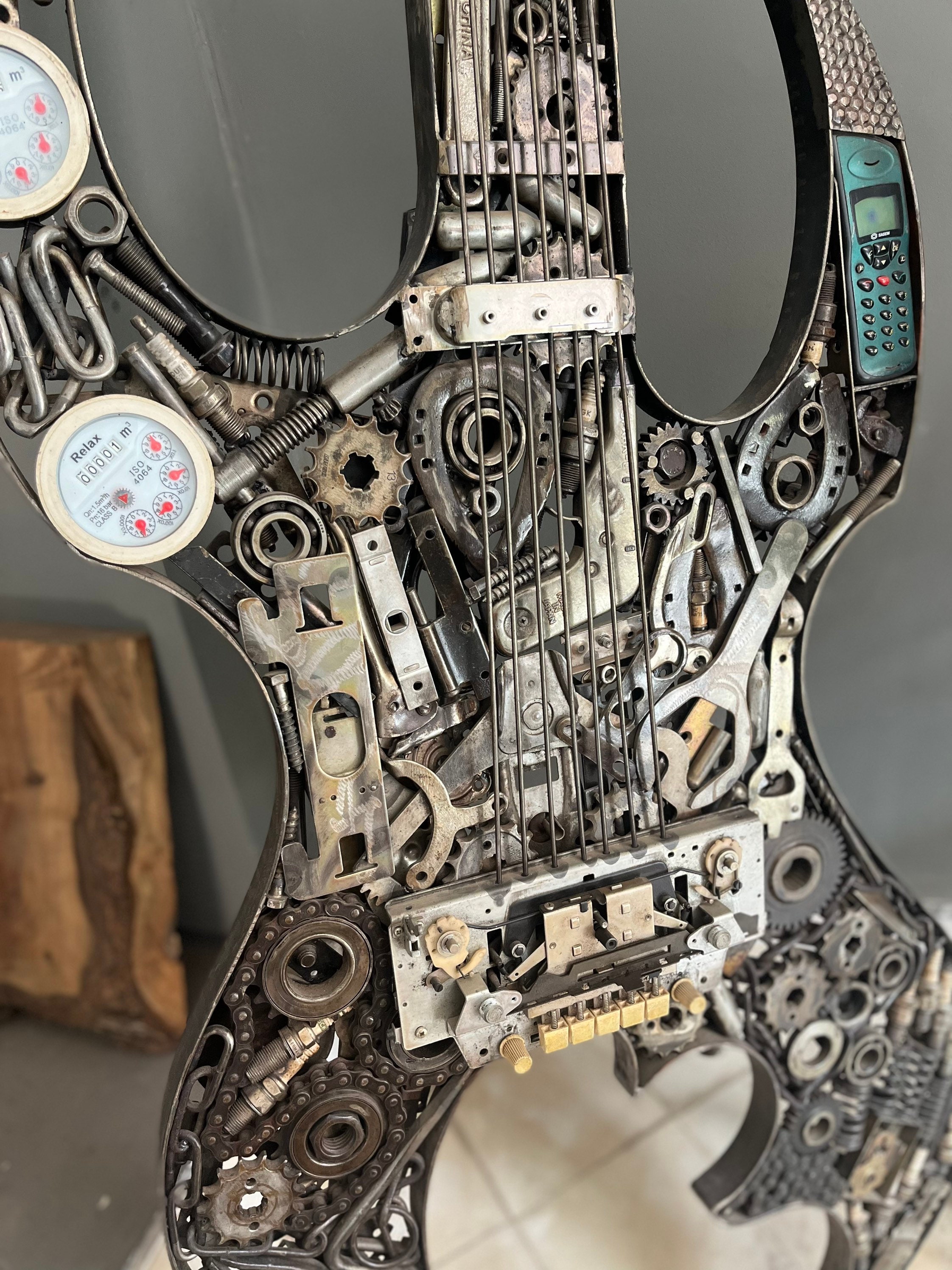 Up Cycled Metal Guitar/metal Art /art Works / Guitar/ Recycling ...