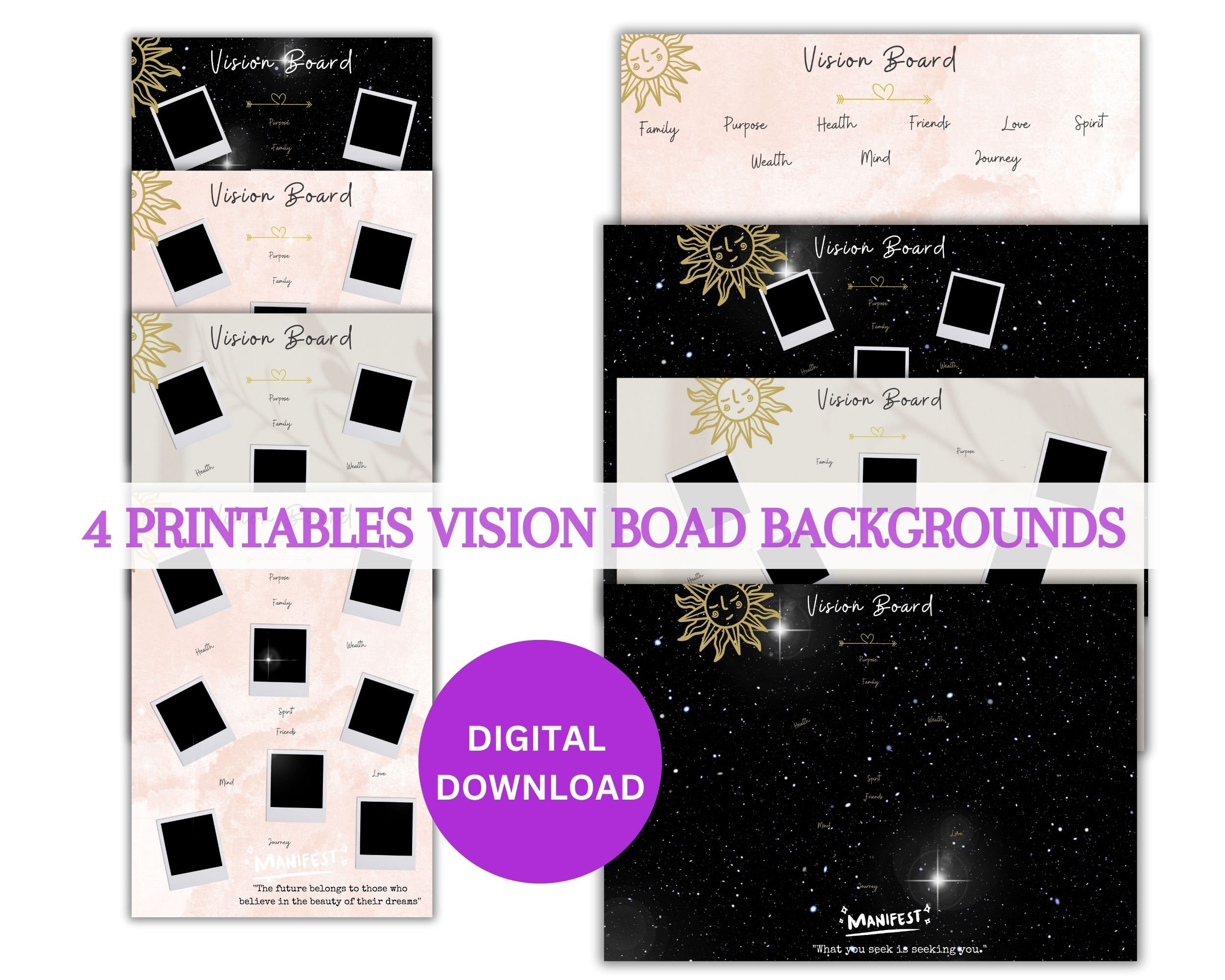 Printable Vision Board Poster - Etsy