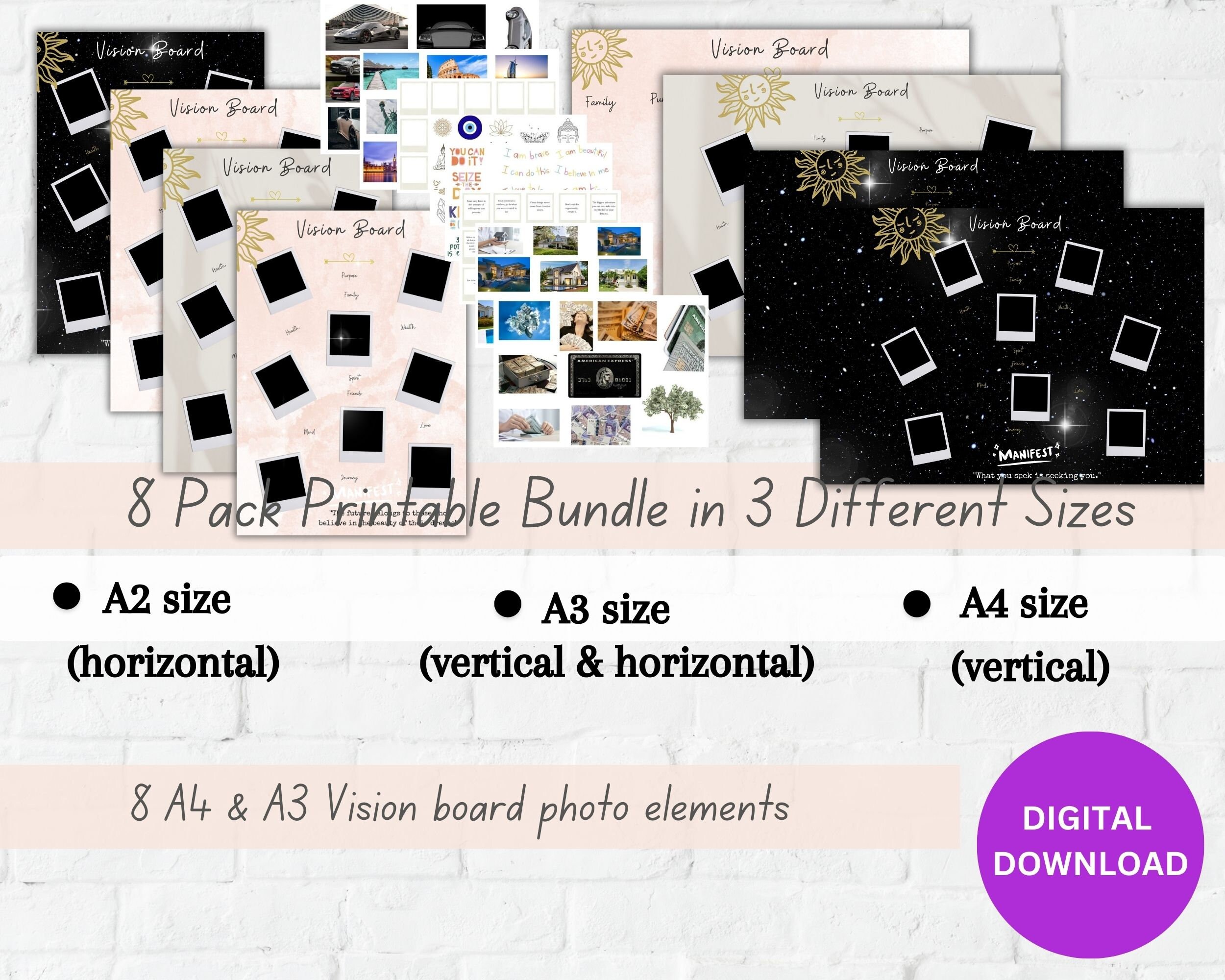 Printable Vision Board Poster - Etsy