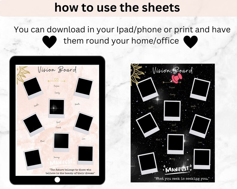 Printable Vision Board Poster - Etsy