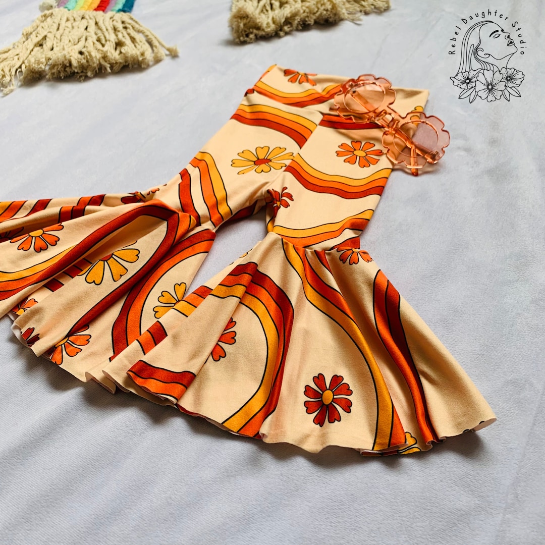 Groovy Retro Baby & Toddler Bell Bottoms | 70s Style | Flowers and ...