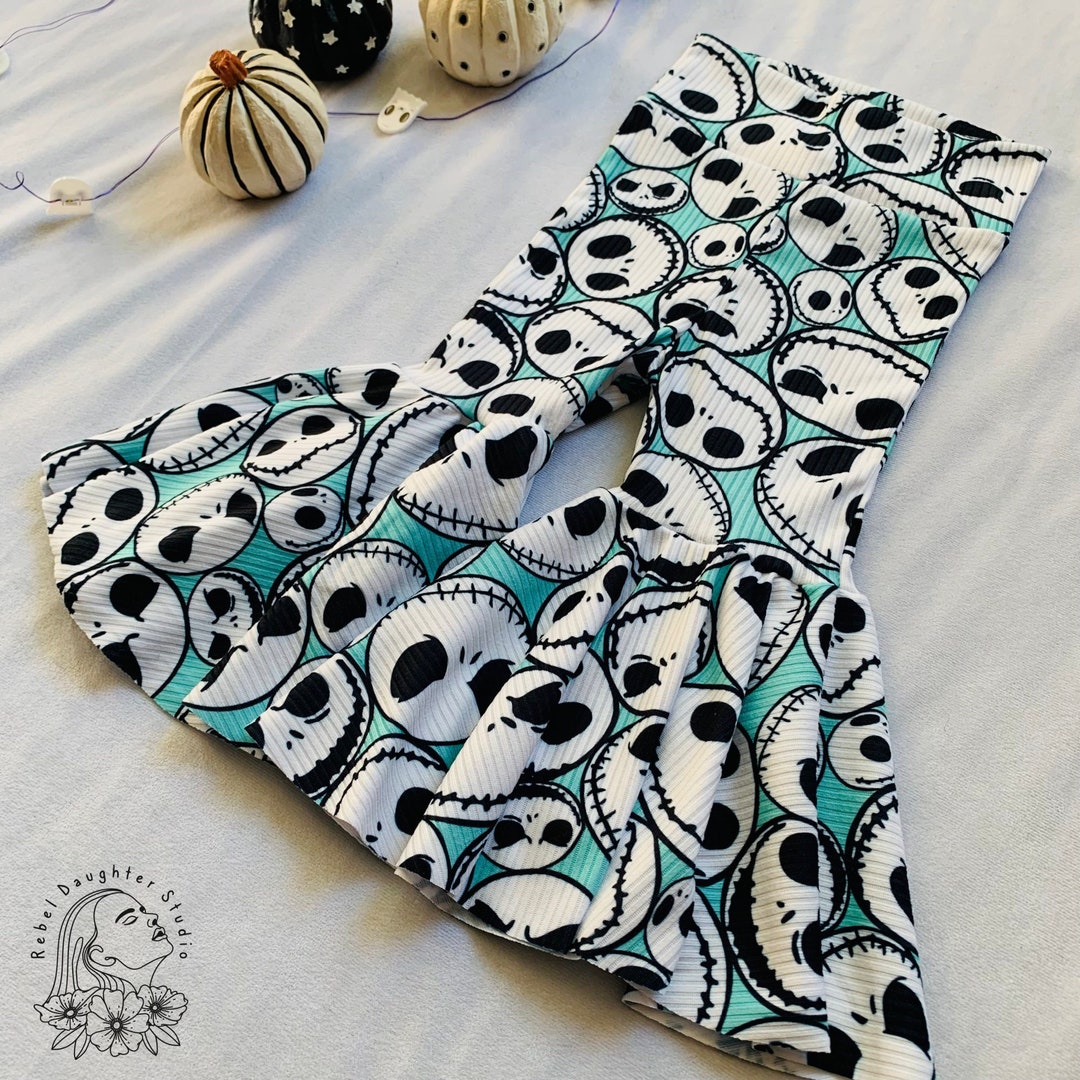 Skeleton Jack Baby & Toddler Bell Bottoms | Halloween Ribbed Bell ...