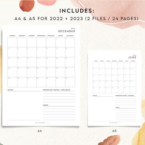 Simple Monthly Planner for 2022 & 2023, Fillable Schedule Planner ...