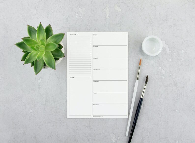 Blank Weekly Fillable Schedule Planner, Printable, Black & White, A4, U ...