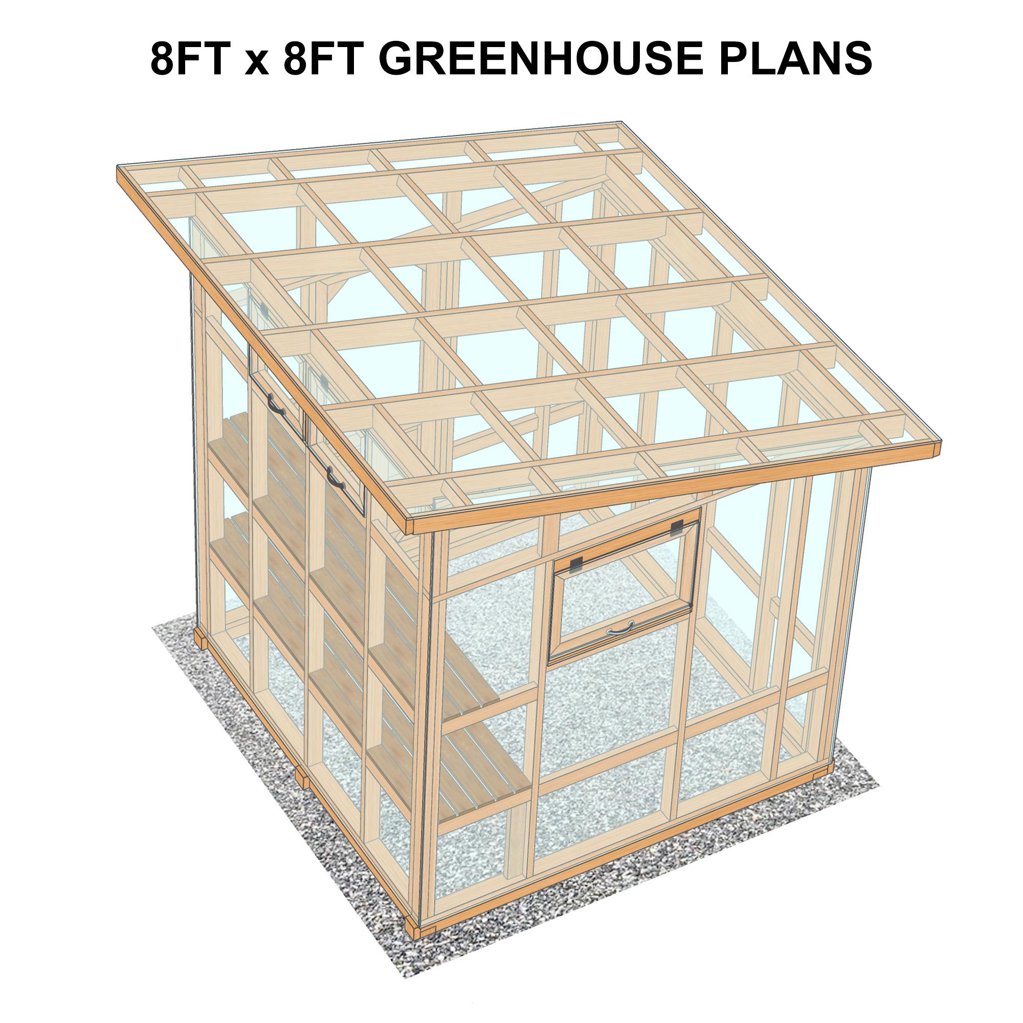 8x8 DIY Greenhouse Plans PDF | Easy Backyard Garden Build | Beginner ...
