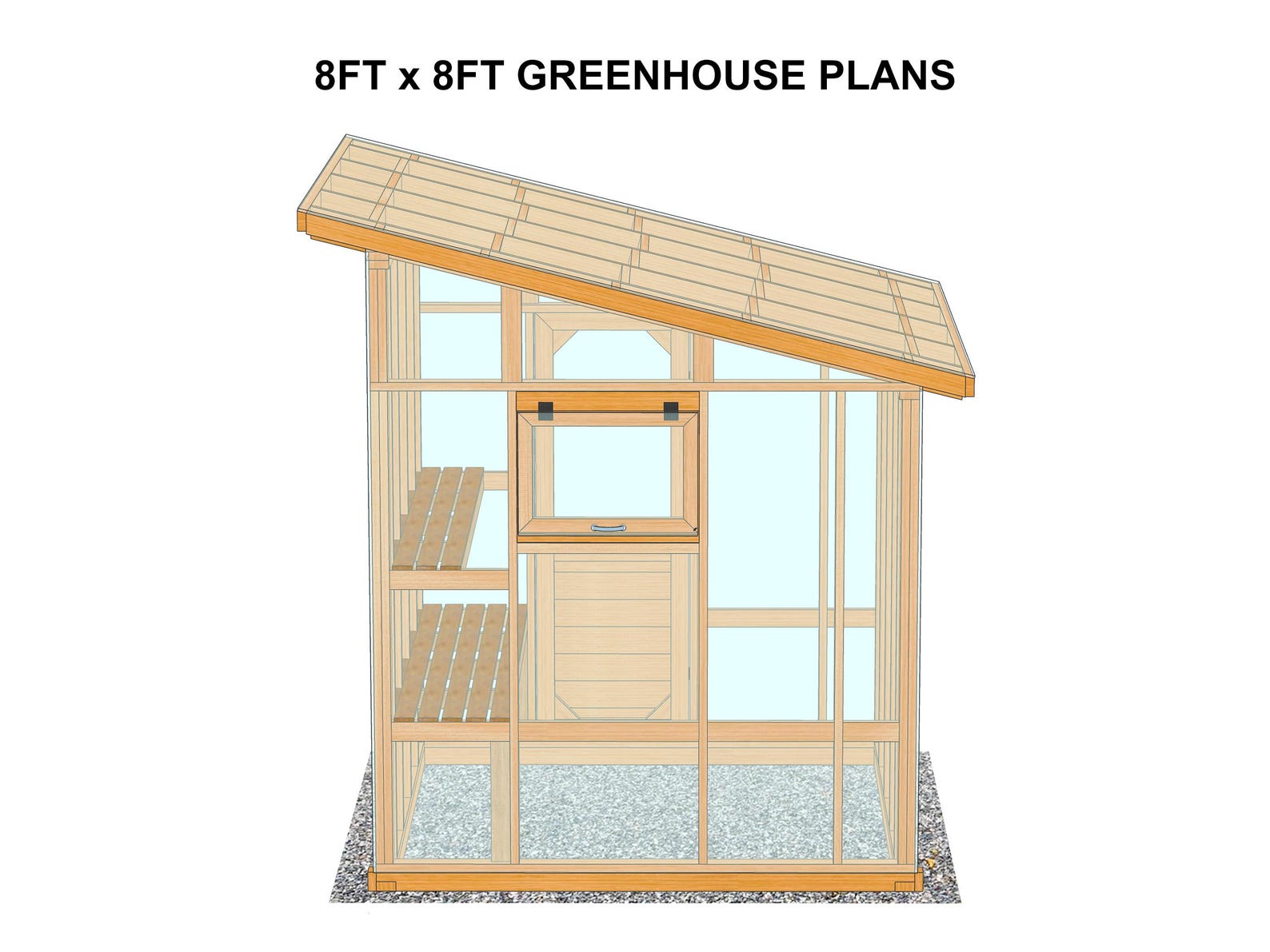 8x8 DIY Greenhouse Plans PDF | Easy Backyard Garden Build | Beginner ...
