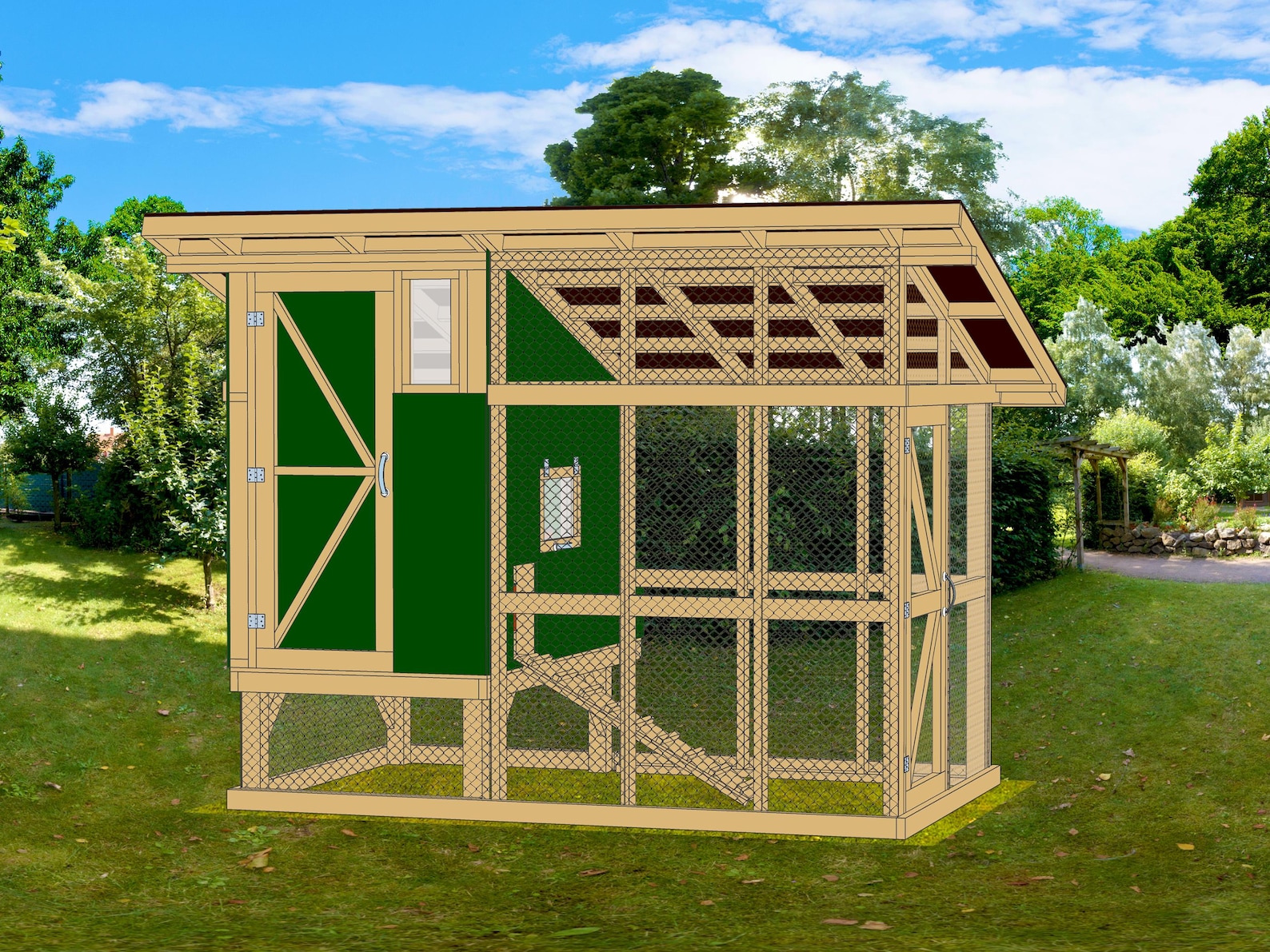 DIY Walk-in Chicken Coop Plans: 4x6 Hen House + 6x10 Run (PDF Download ...