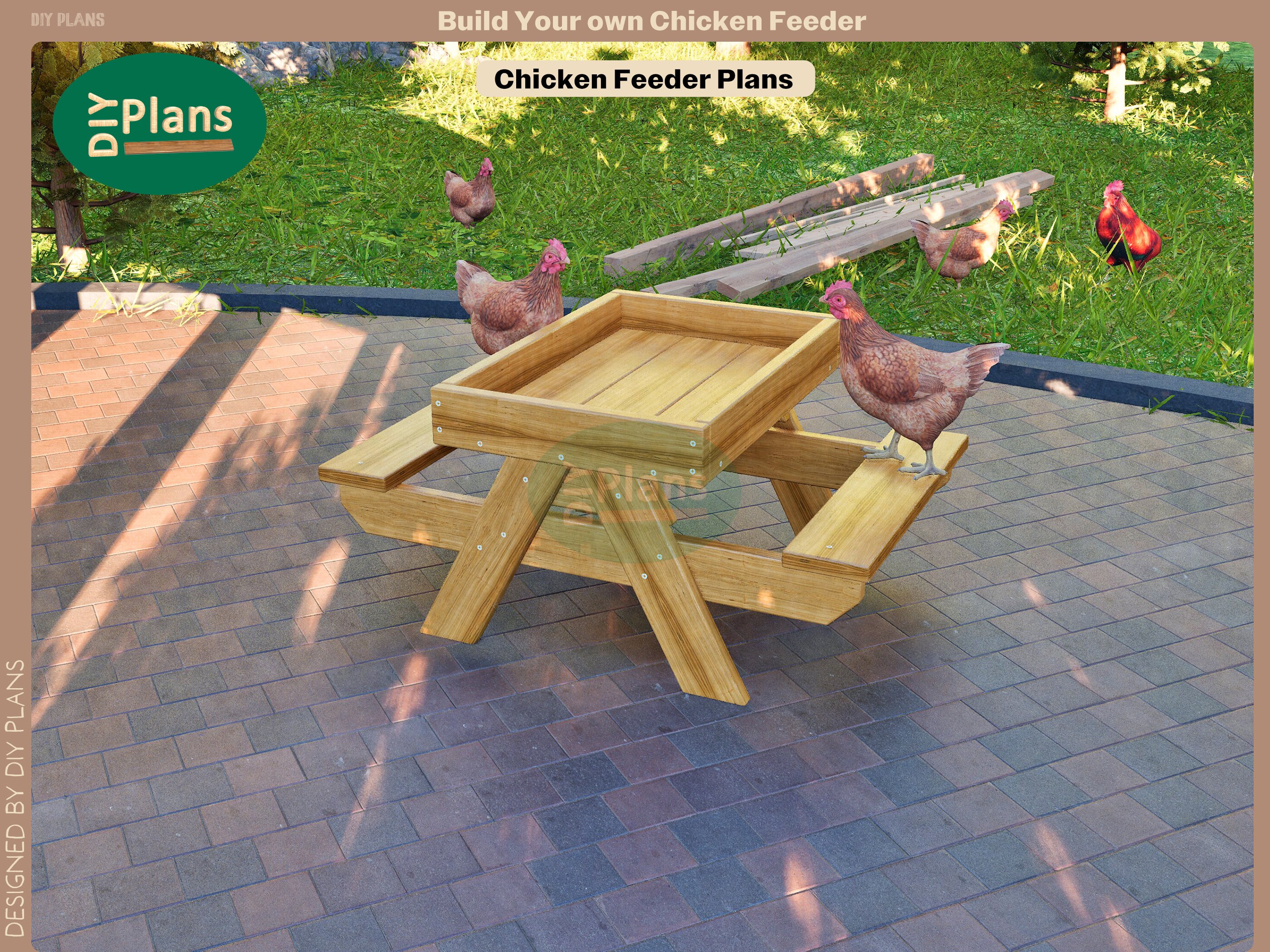 Garden Chicknic Table Plans Diy Chicken Table Plans, Wooden Squirrel ...