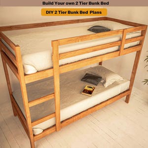 DIY Twin Bunk Bed Plans: Two-tier Wooden Bed (digital Download) - Etsy