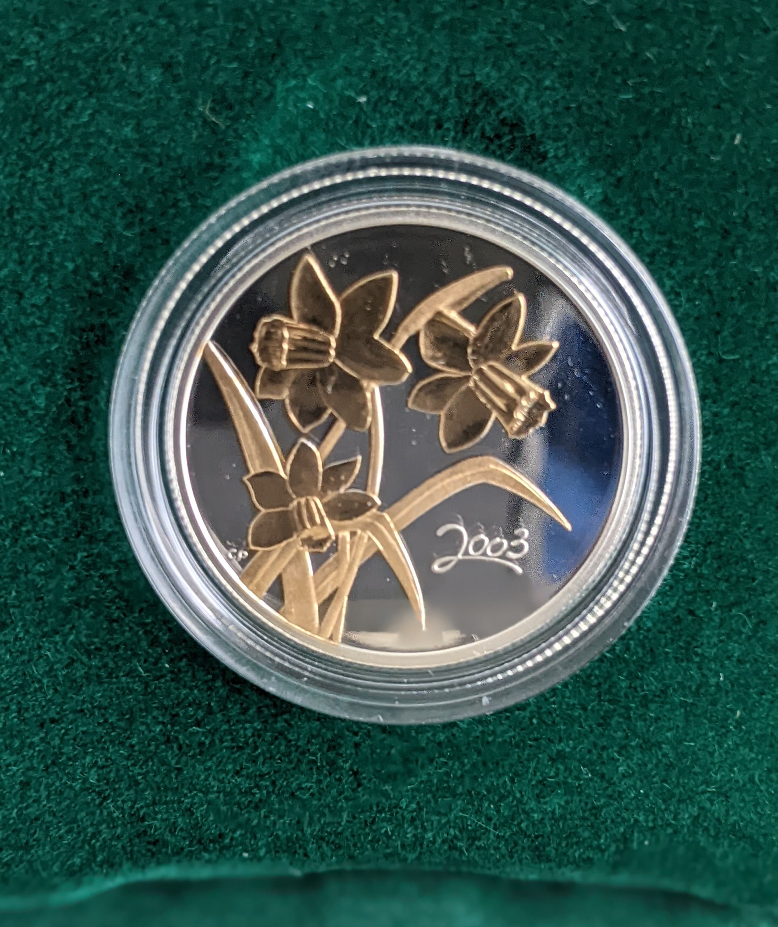 Golden Daffodil Sterling Silver Coin 50 Cents With Gold Plating Canada ...